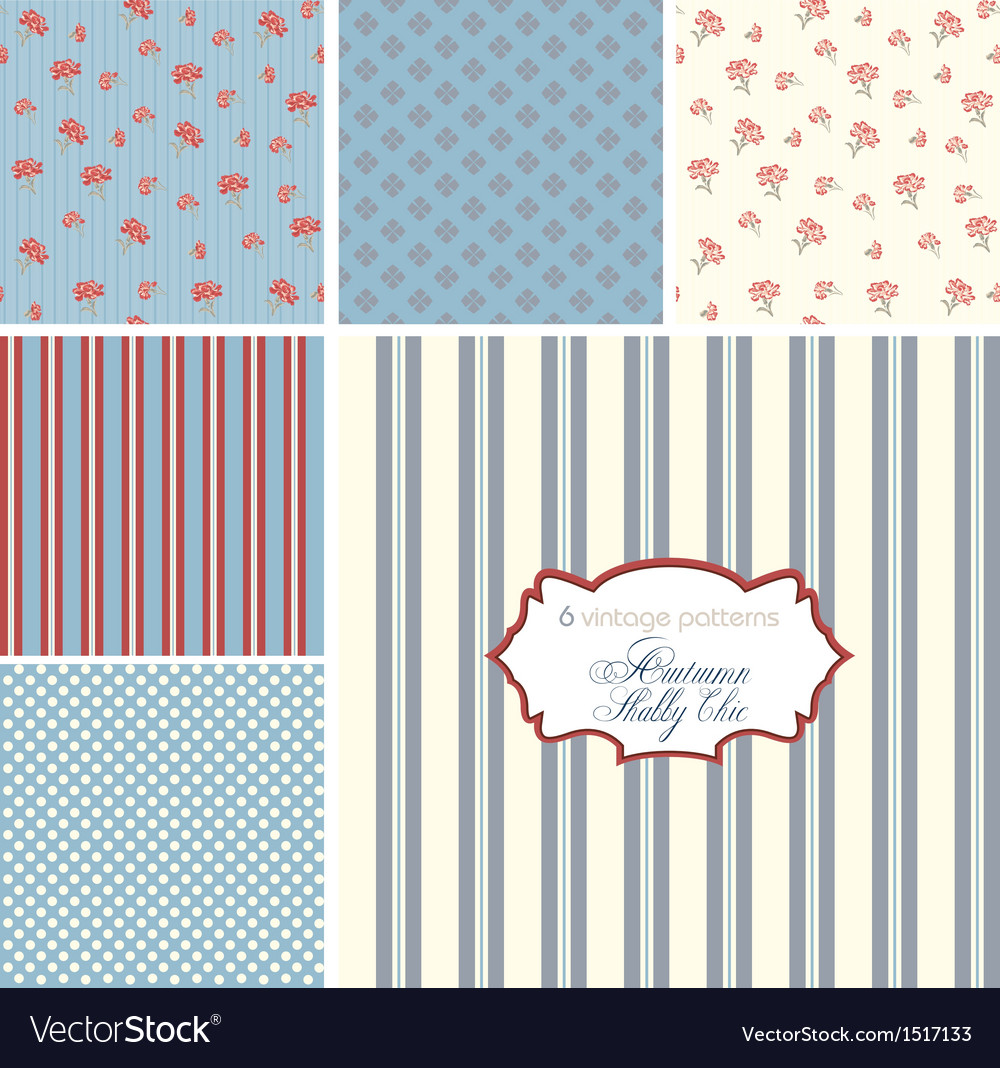 Shabby chic patterns set Royalty Free Vector Image