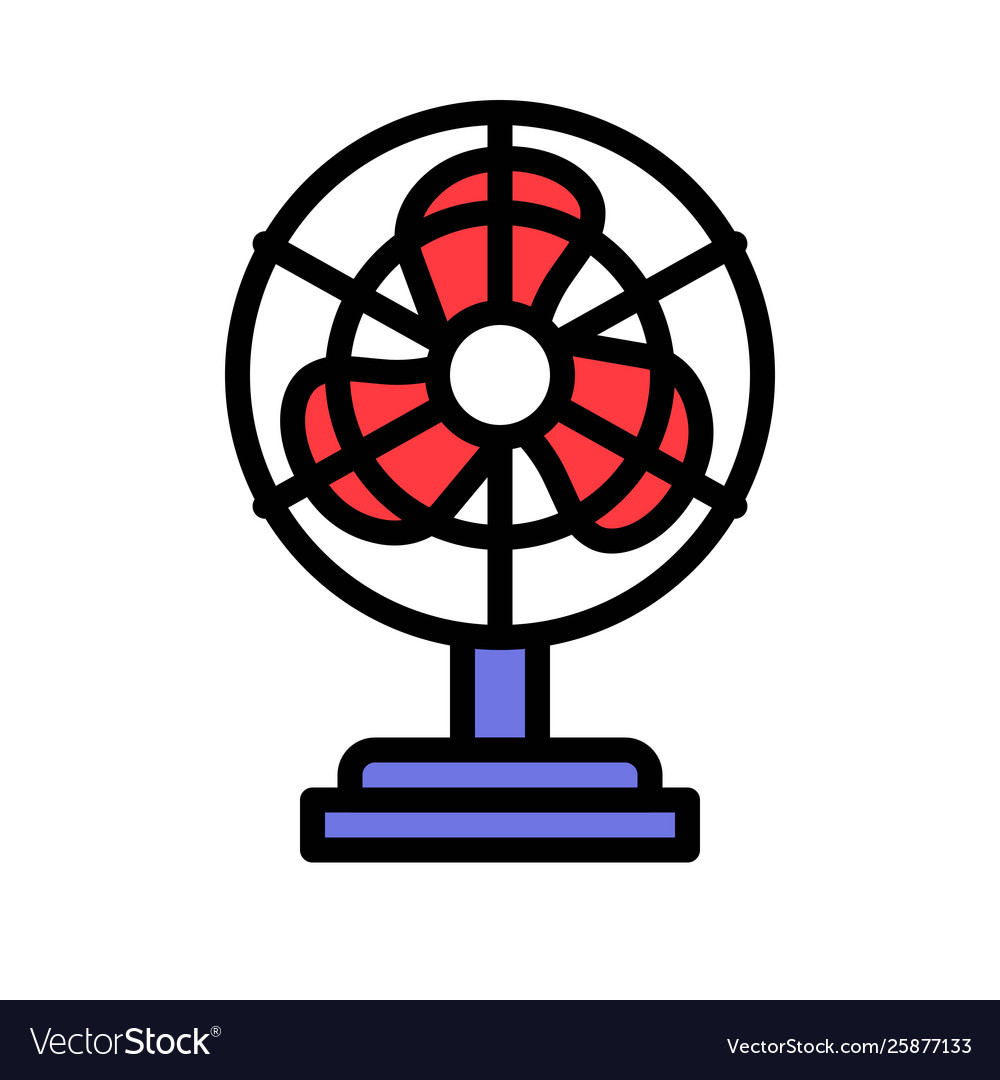 Stand fan filled style icon editable outline Vector Image