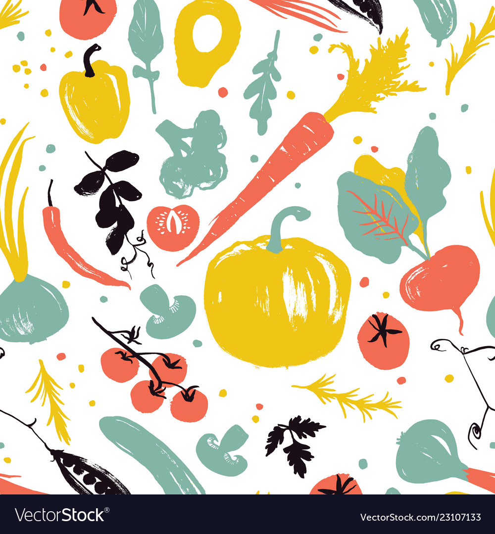 Vegetable pattern Royalty Free Vector Image - VectorStock