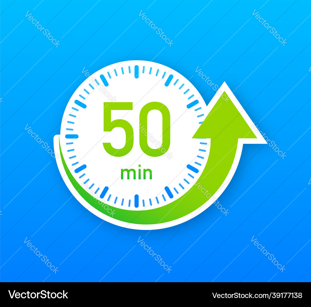 50 minutes stopwatch icon Royalty Free Vector Image