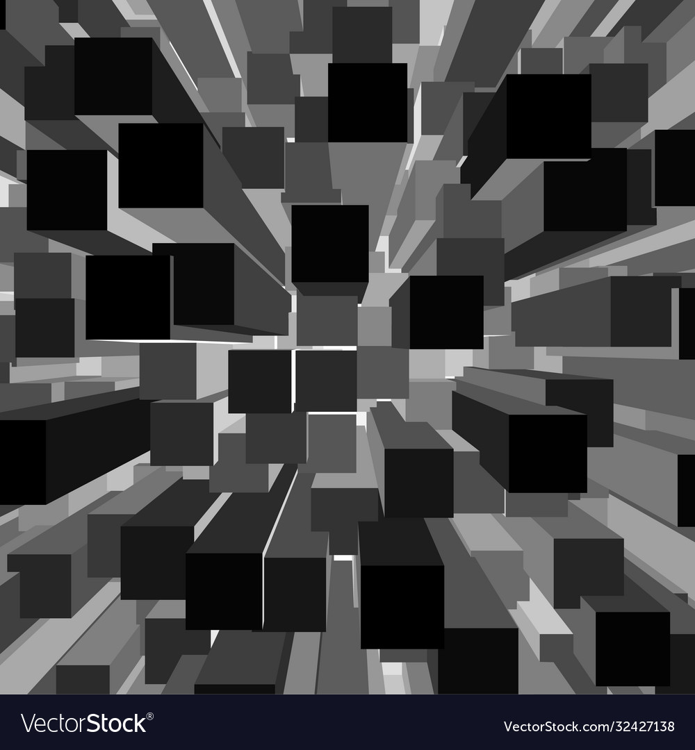 Abstract perspective cubes seamless pattern Vector Image