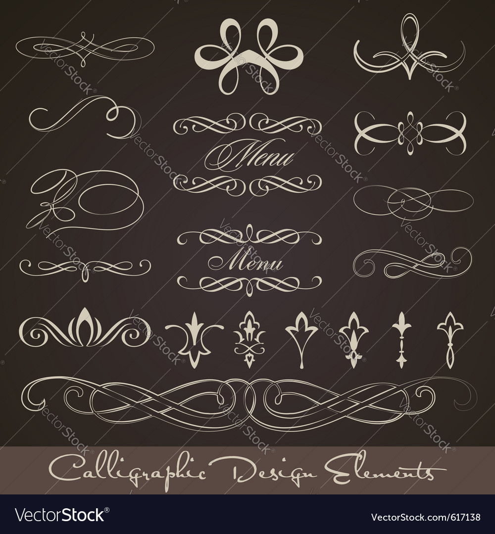 Calligraphic design Royalty Free Vector Image - VectorStock