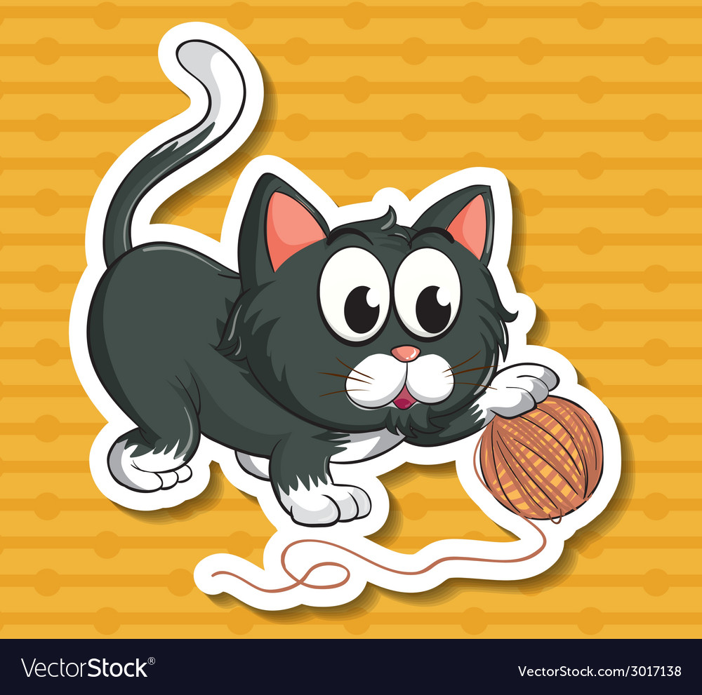 Cat and string Royalty Free Vector Image - VectorStock
