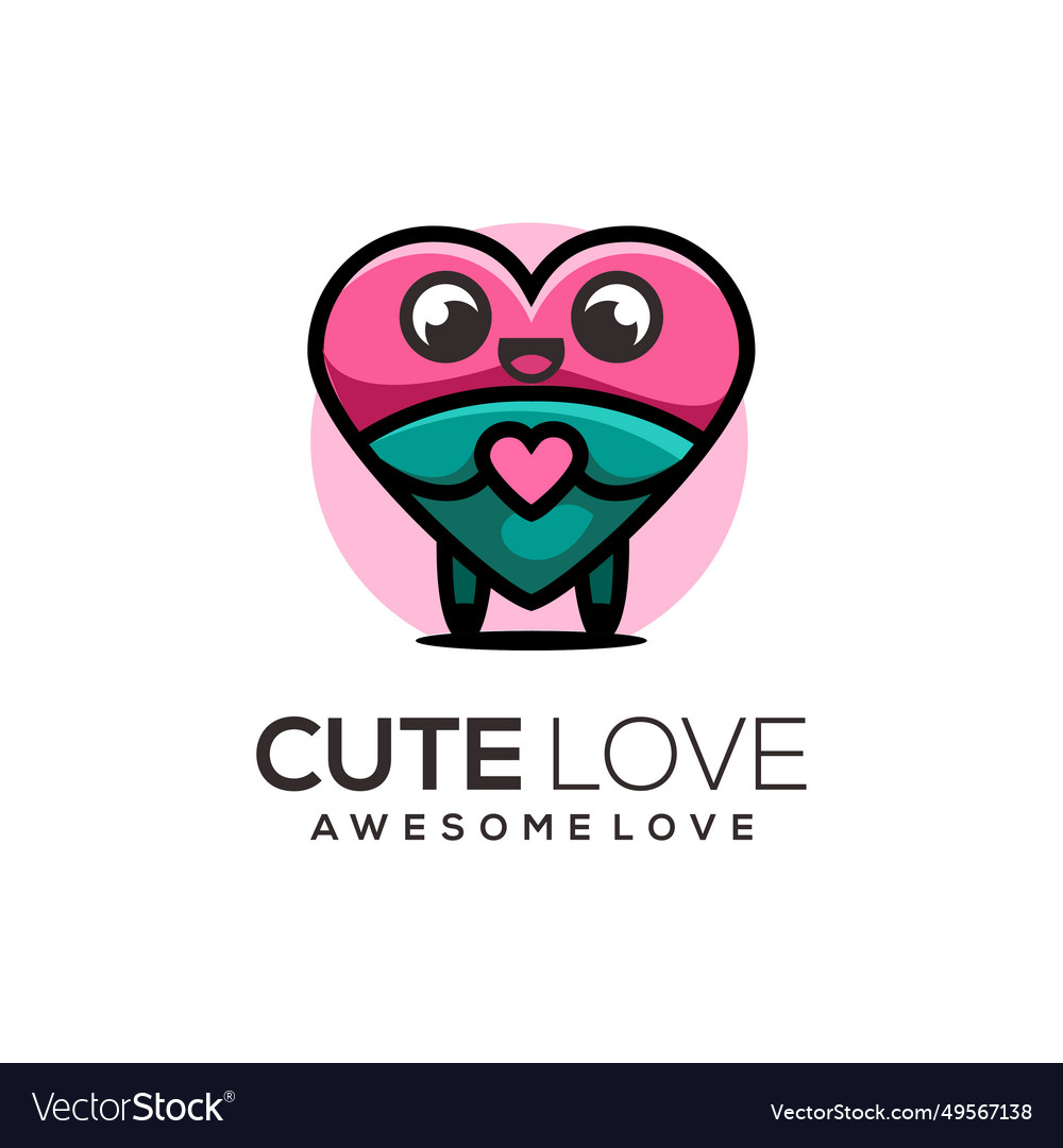 Cute love logo Royalty Free Vector Image - VectorStock