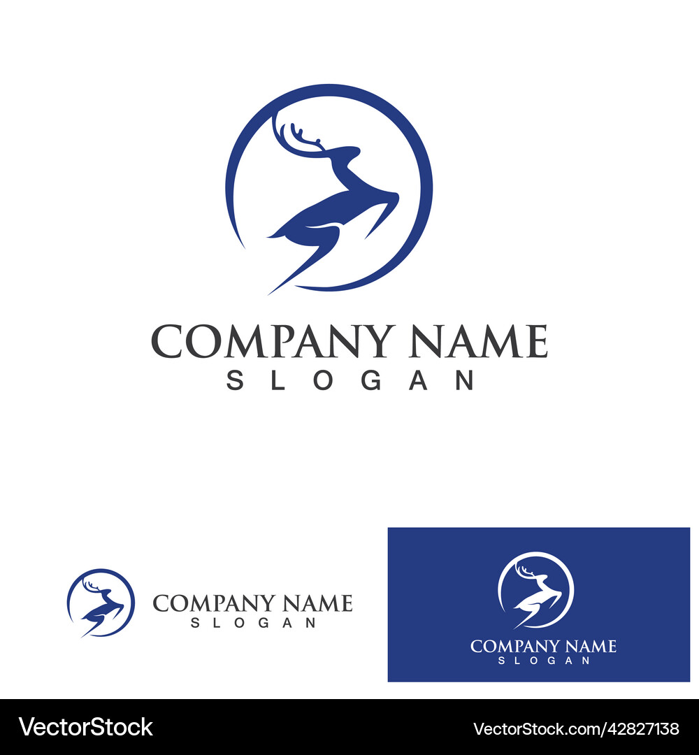 Deer antlers logo template design Royalty Free Vector Image