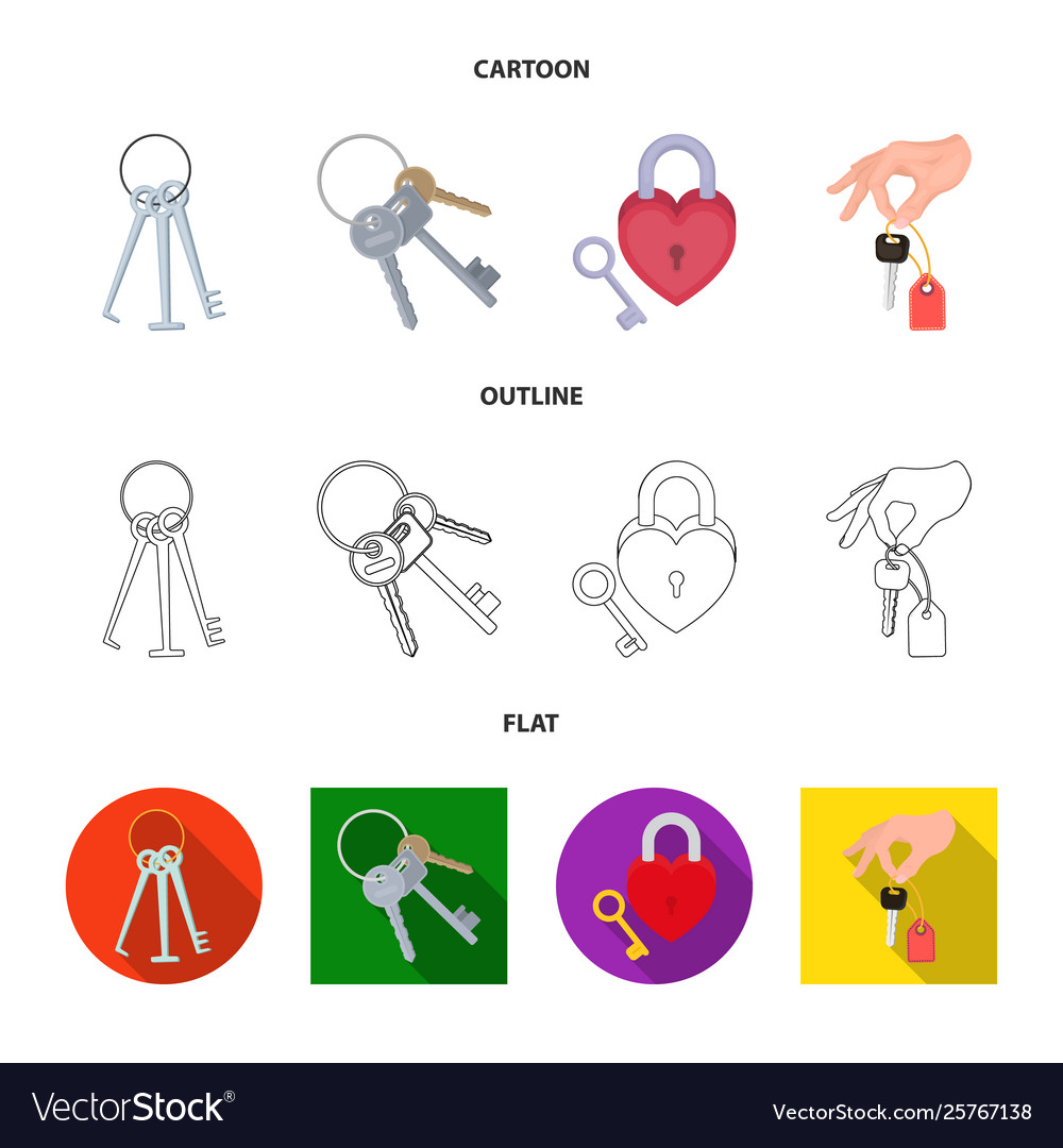 Isolated object key and protection sign Royalty Free Vector