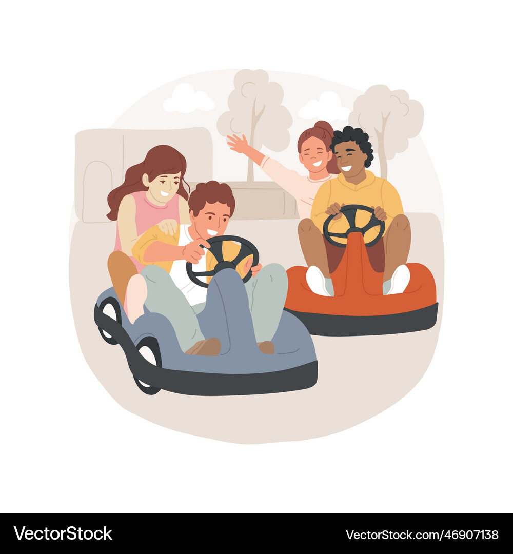 Kart racing isolated cartoon Royalty Free Vector Image