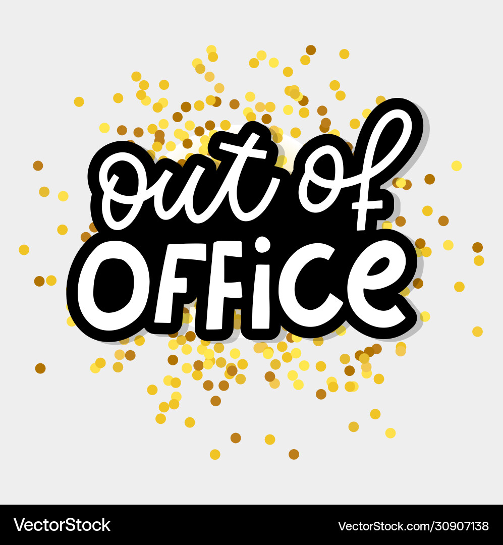 Lettering outside office black letters white Vector Image