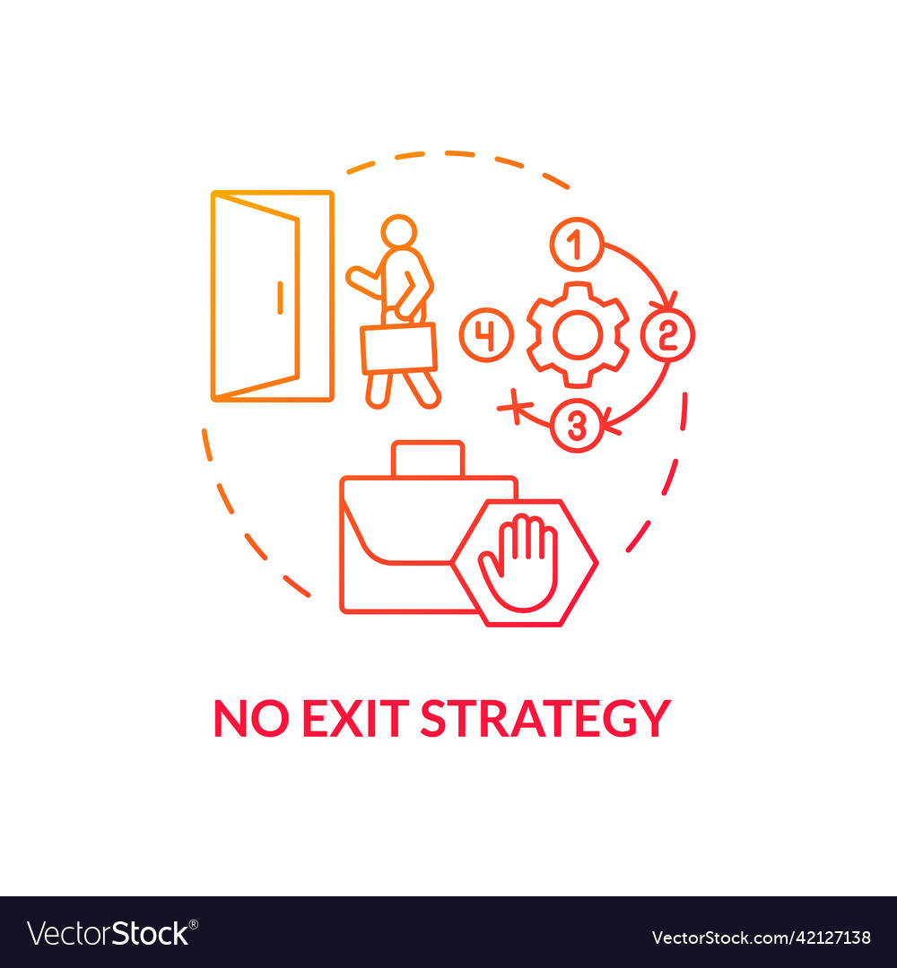 No exit strategy red gradient concept icon Vector Image No exit strategy red gradient concept icon Vector Image