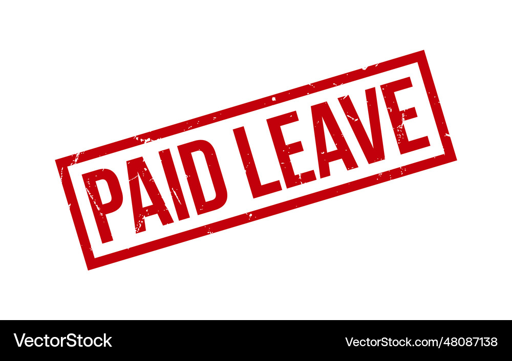 Red paid leave rubber stamp seal Royalty Free Vector Image