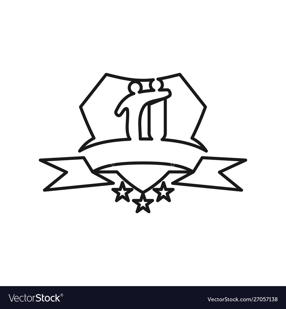 Ribbon shield commitment teamwork together Vector Image