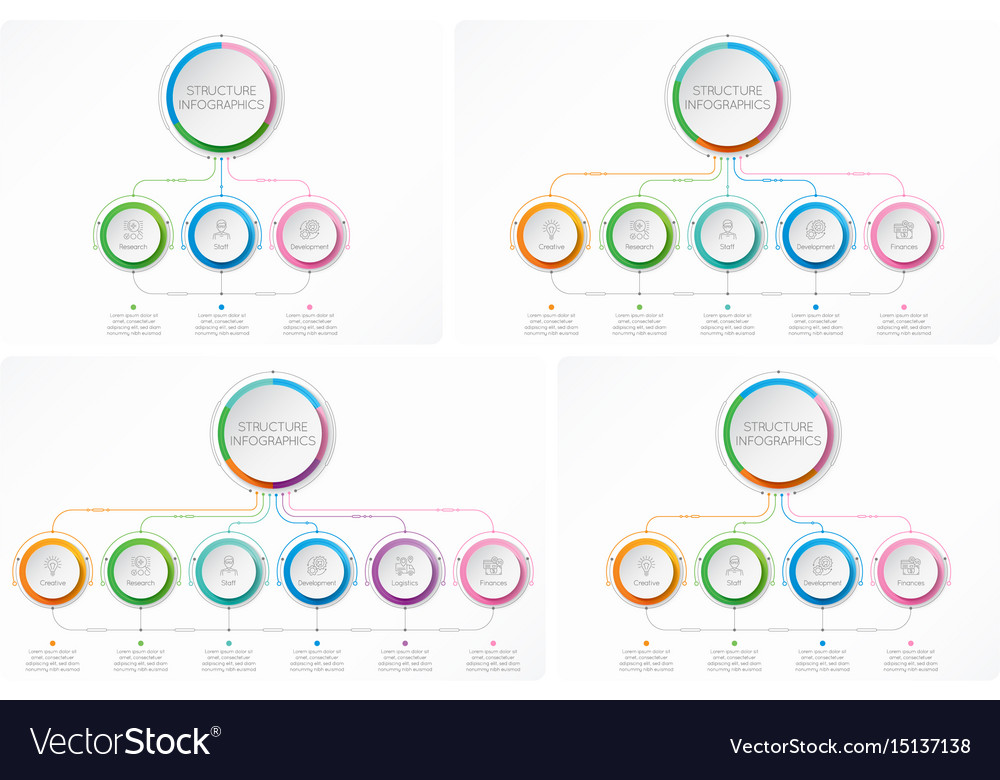 Set of infographics template with structure Vector Image