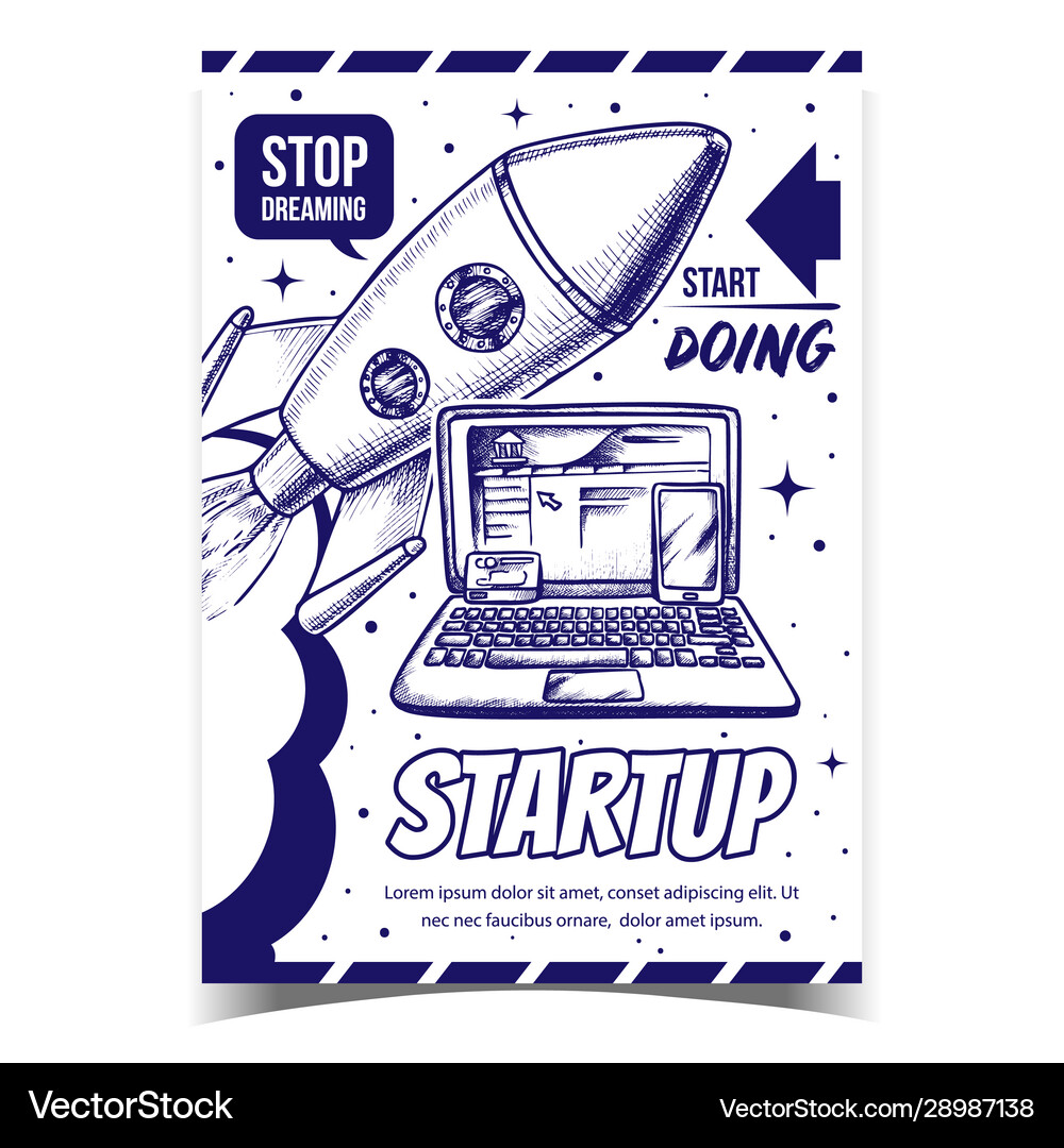 Startup business project advertising poster Vector Image