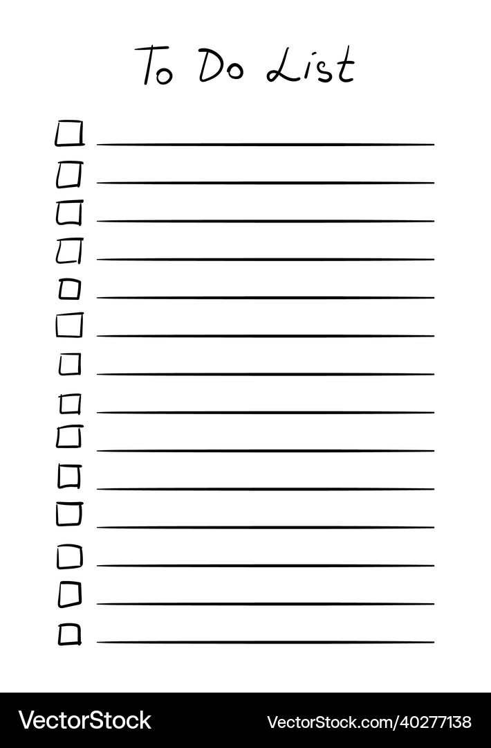 To do list hand drawn background black Royalty Free Vector