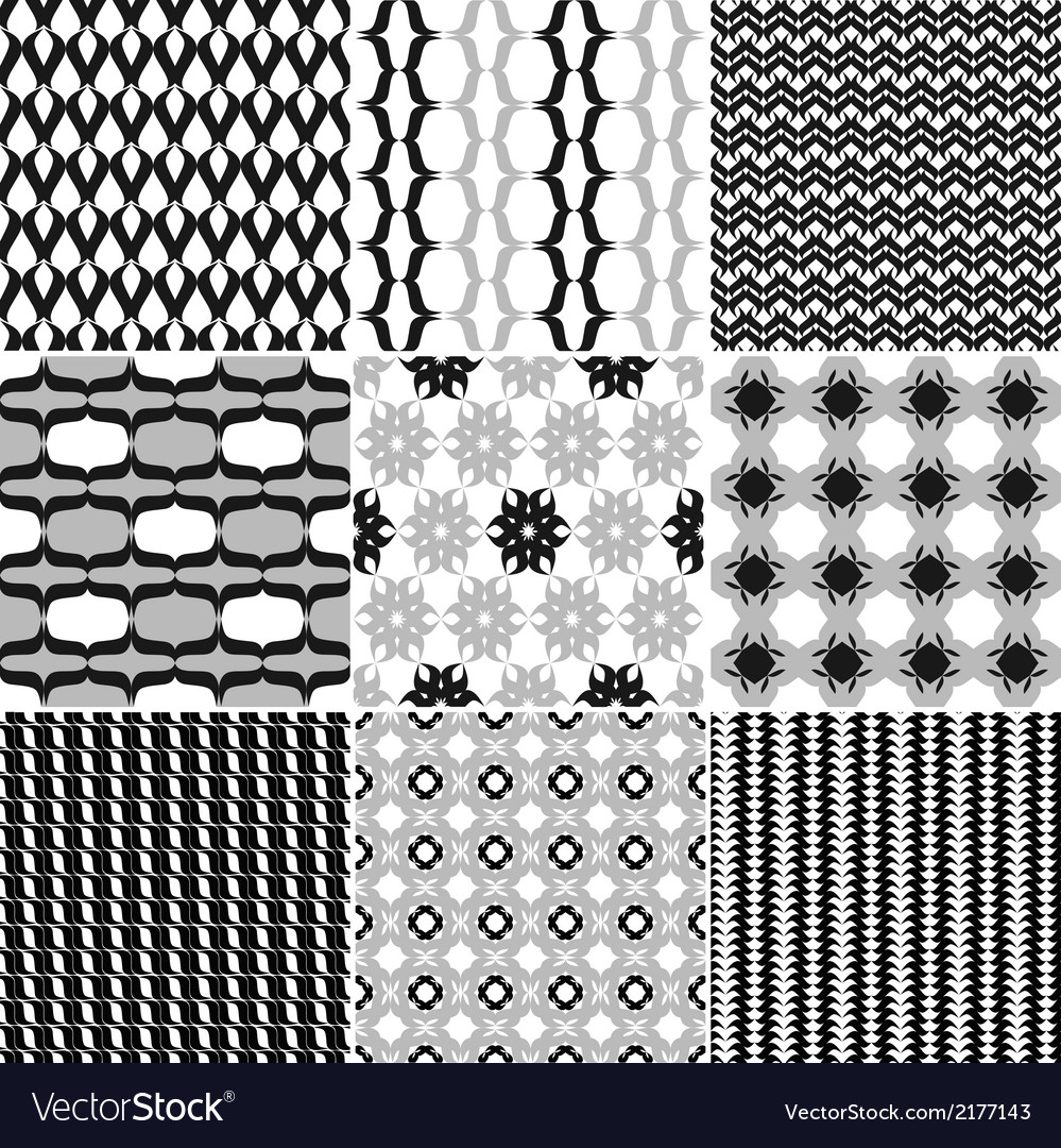 9 great patterns set 2 Royalty Free Vector Image