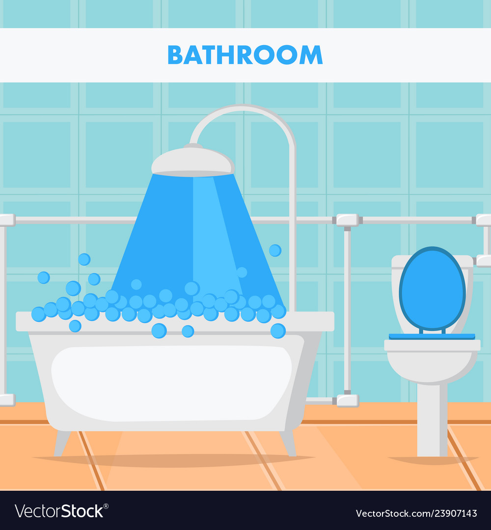 Bathroom design flat Royalty Free Vector Image