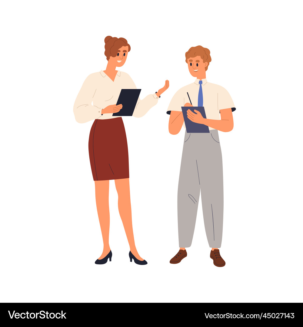 Business communication of office workers Vector Image