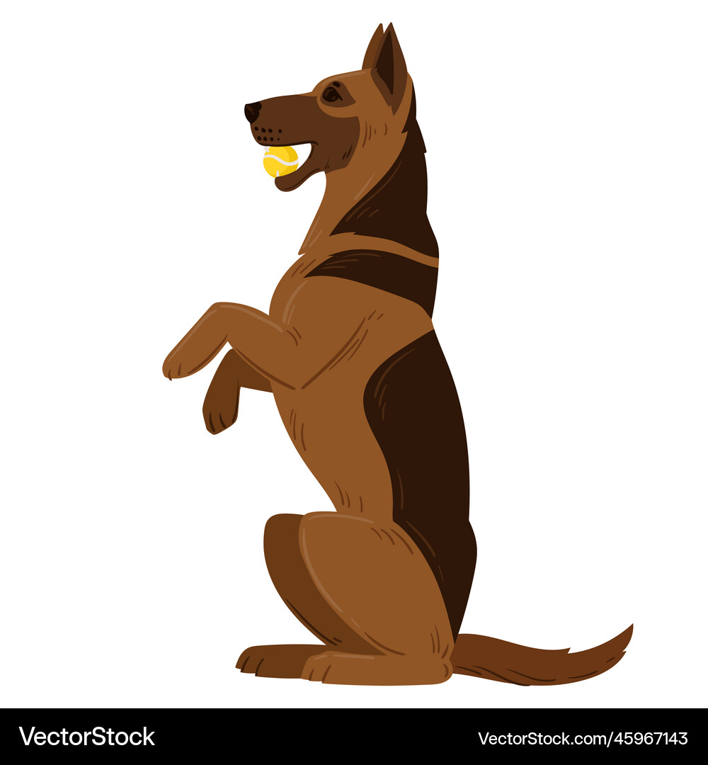 Cartoon playing german shepherd cute service dog Vector Image
