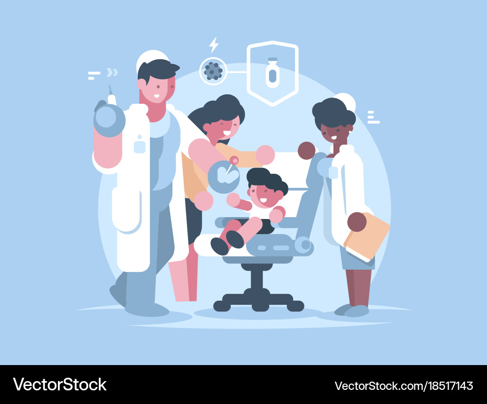 Children medical vaccination Royalty Free Vector Image