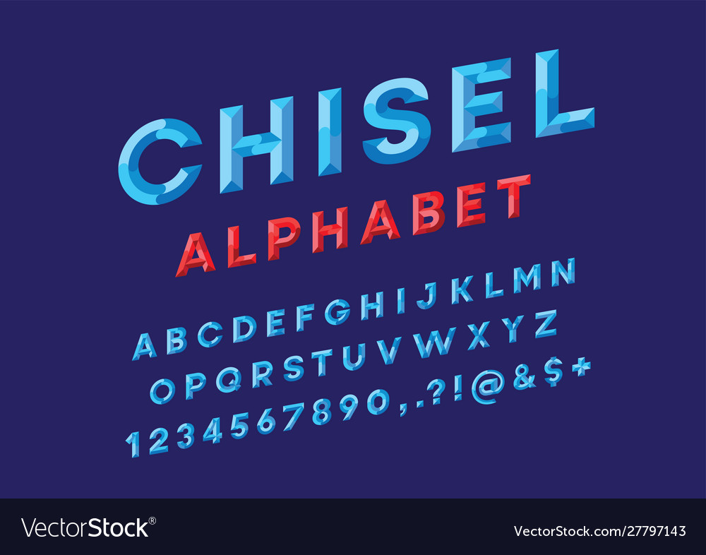 Chisel font Royalty Free Vector Image - VectorStock