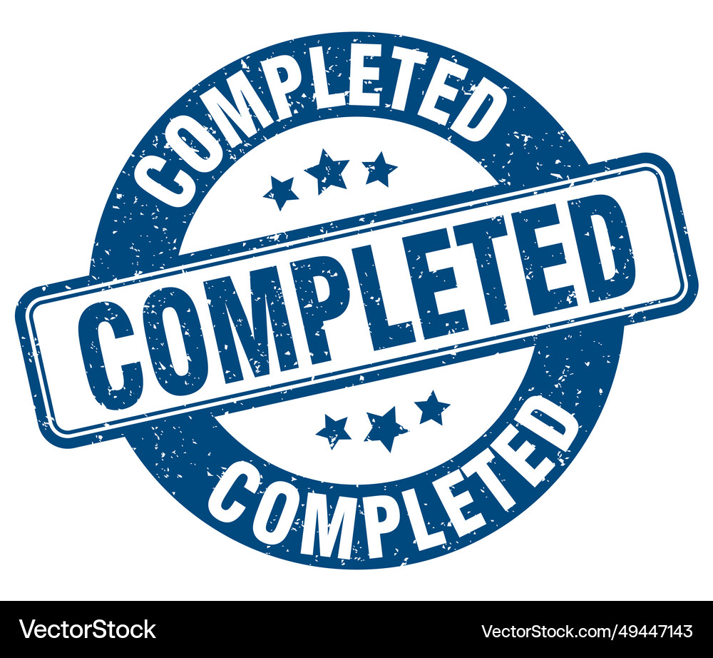 Completed stamp completed label round grunge sign Vector Image