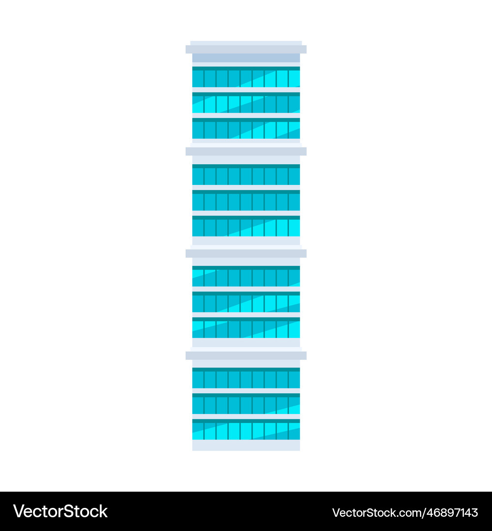 Modern glass tower commercial building Royalty Free Vector