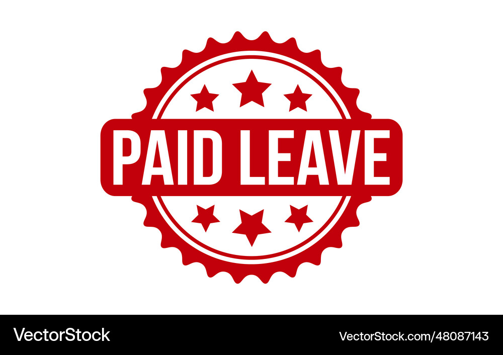 Paid leave rubber grunge stamp seal Royalty Free Vector