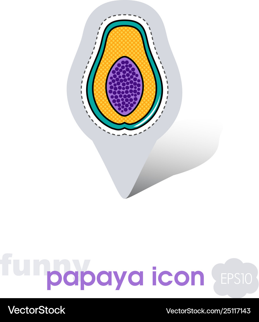 Papaya pin map icon tropical fruit sign Royalty Free Vector