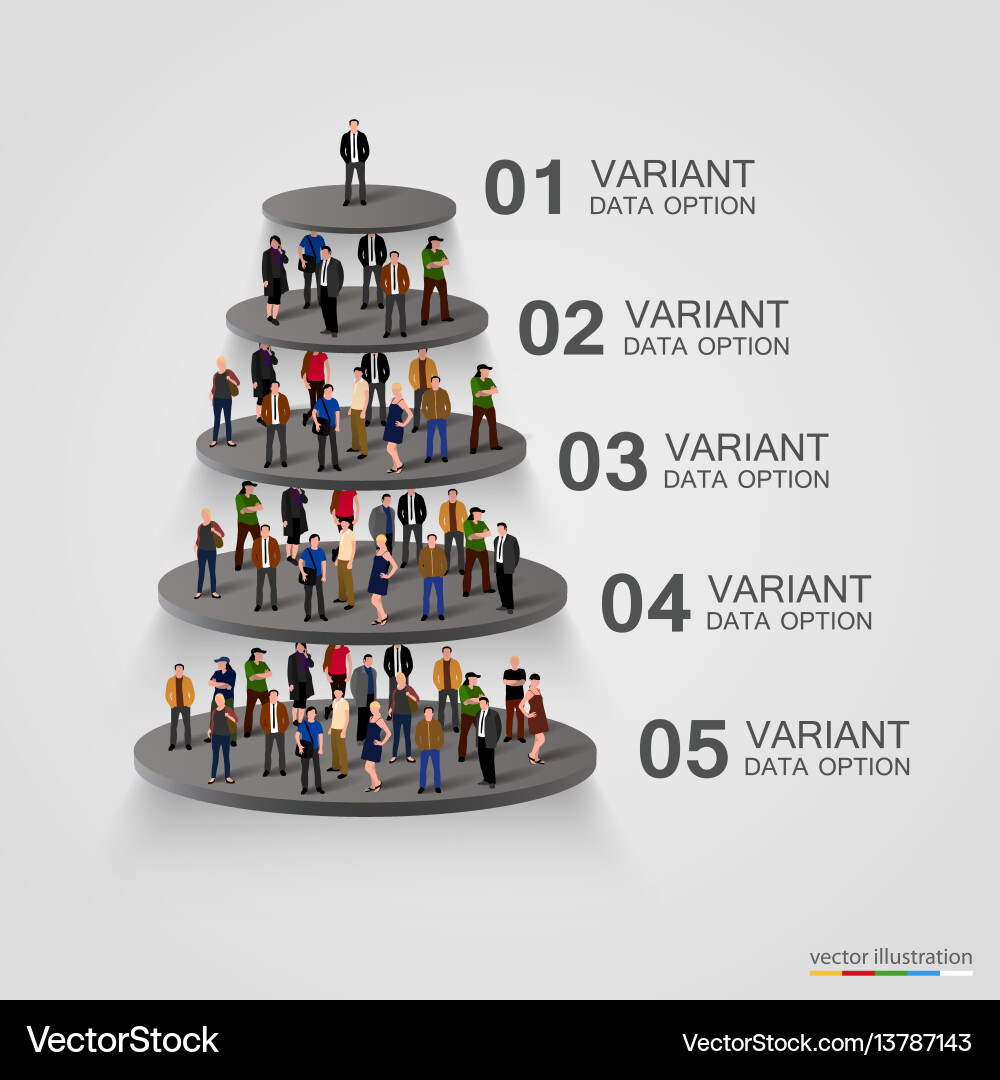 People on a pedestal in the hierarchy Royalty Free Vector