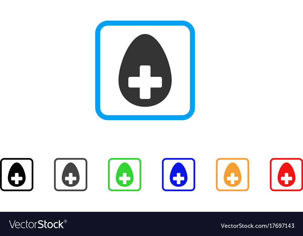 Plus egg framed icon Royalty Free Vector Image