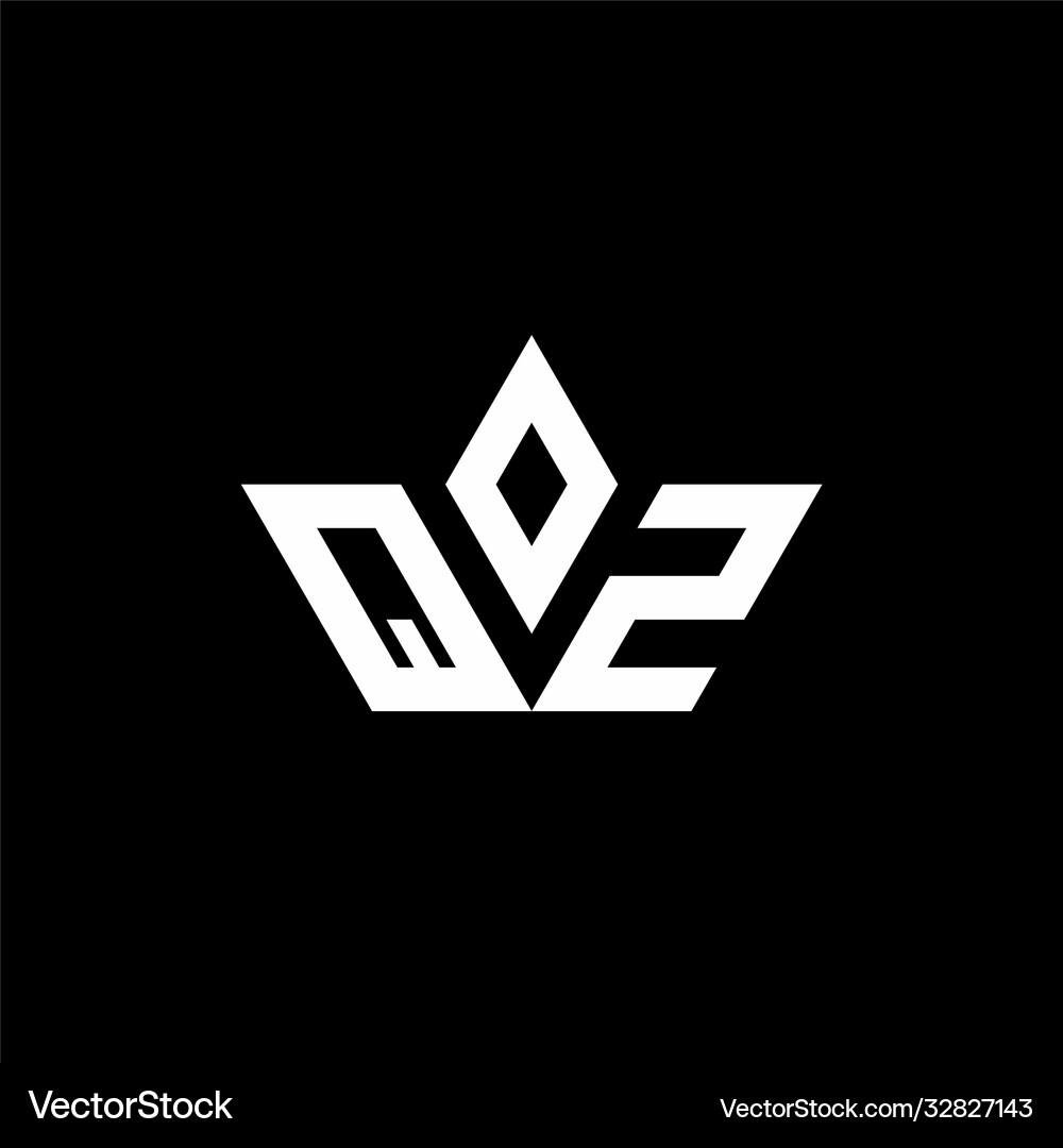 Qz monogram logo with crown shape luxury style Vector Image