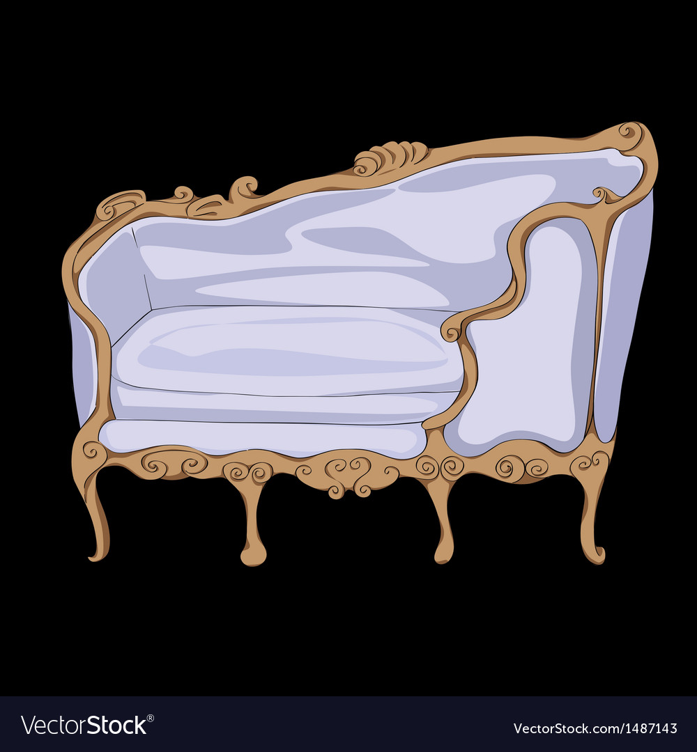 Rococo sofa doodle Royalty Free Vector Image - VectorStock