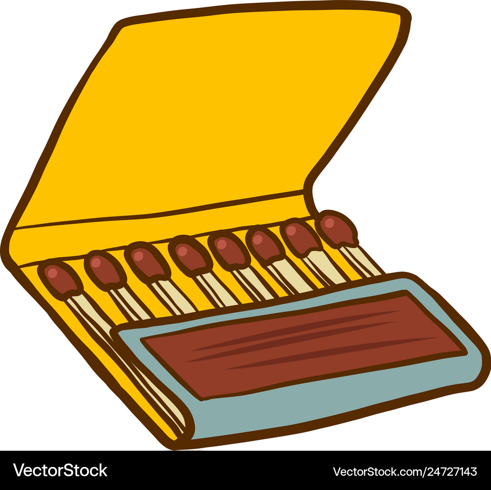 Safety match ignite burn icon cartoon Royalty Free Vector