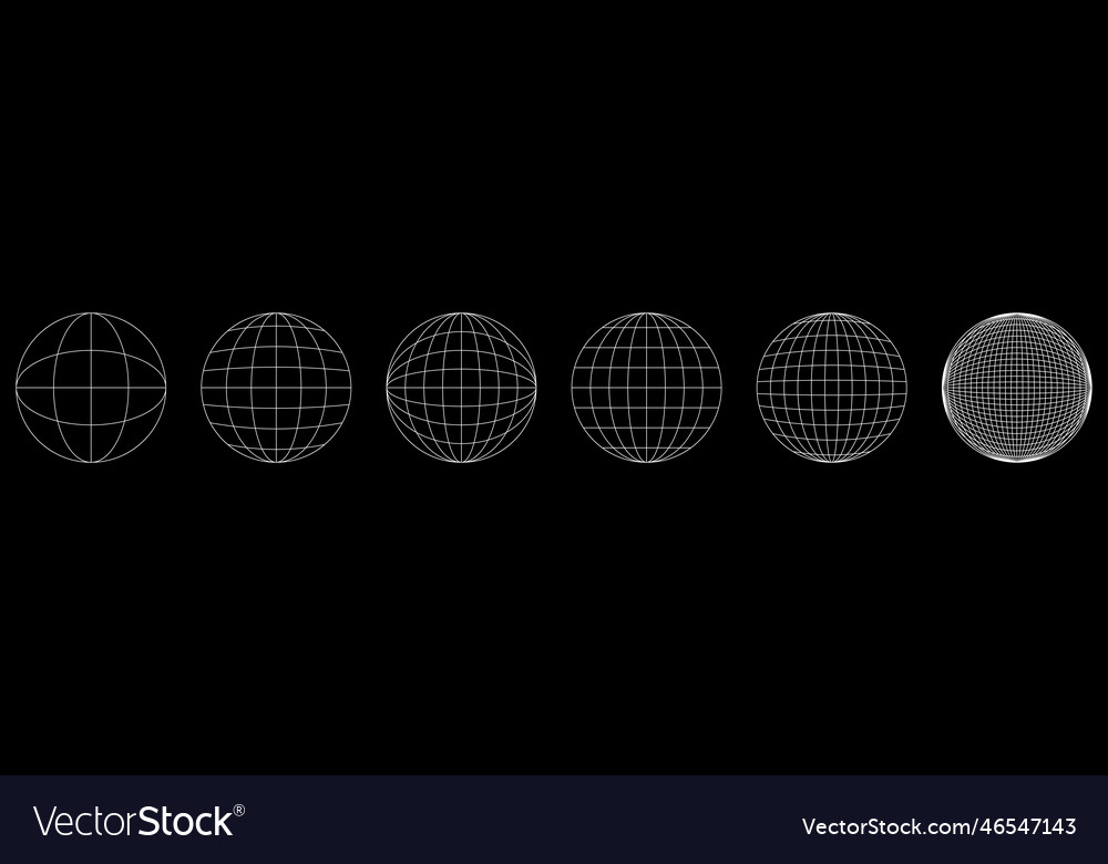 Set of retrofuturistic planet shapes trendy Vector Image