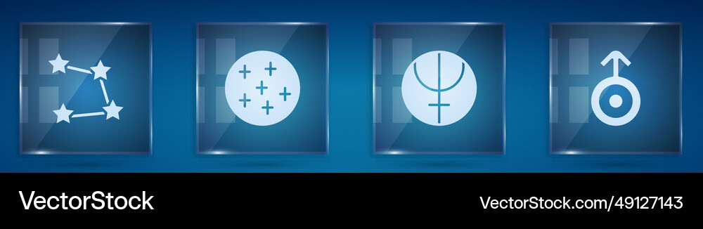 Set star constellation zodiac full moon neptune Vector Image