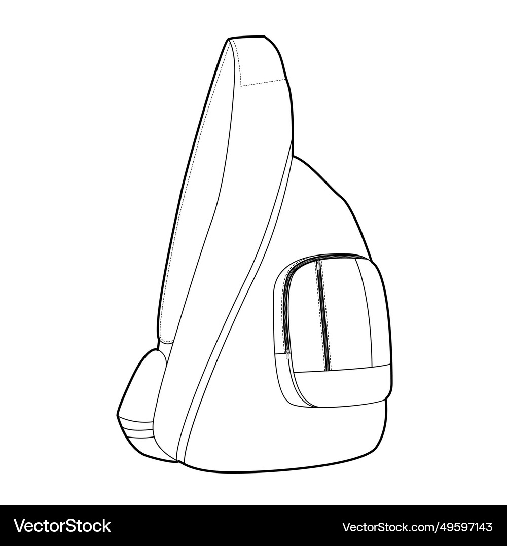 Sling bag backpack silhouette fashion Royalty Free Vector