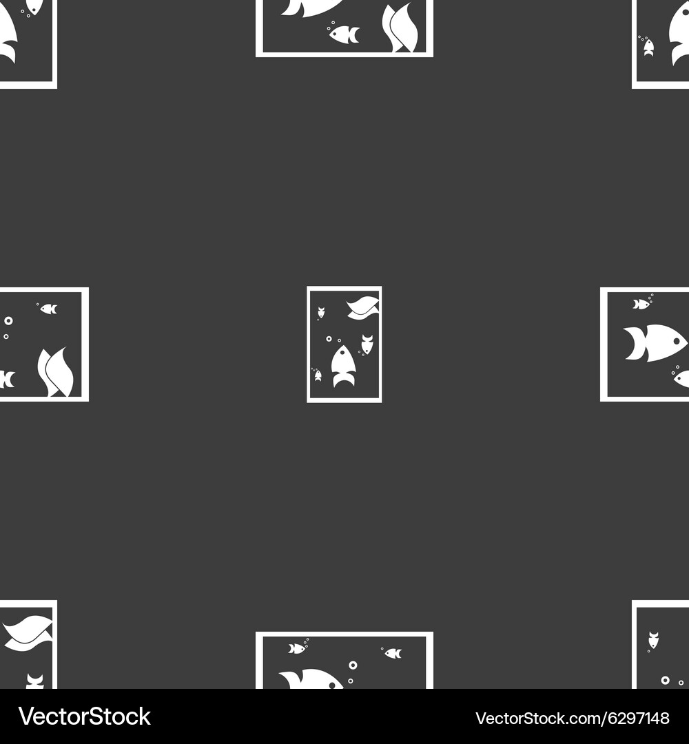 Aquarium fish in water icon sign seamless pattern Vector Image