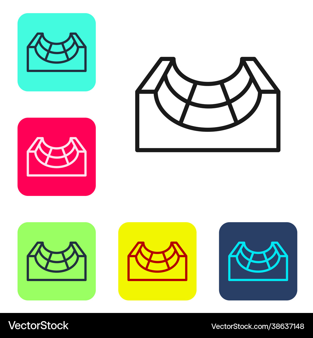 Black line skate park icon isolated on white Vector Image