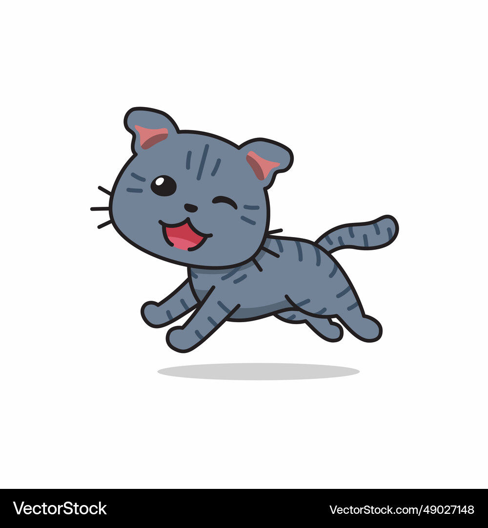 Cartoon character cute tabby cat running Vector Image