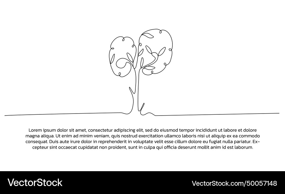 Continuous line campaign design about trees Vector Image