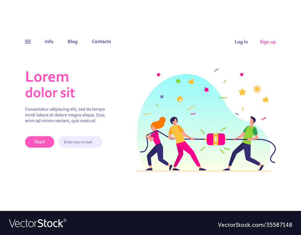 Groups people pulling rope Royalty Free Vector Image