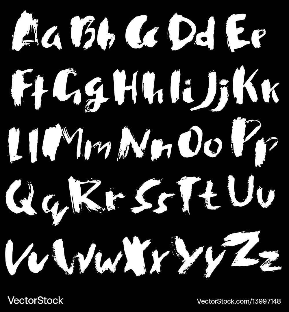 Hand drawn dry brush font modern lettering Vector Image