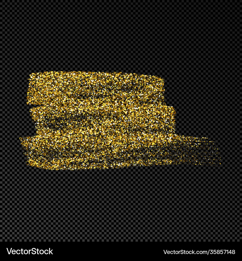 Hand drawn ink spot in gold glitter Royalty Free Vector