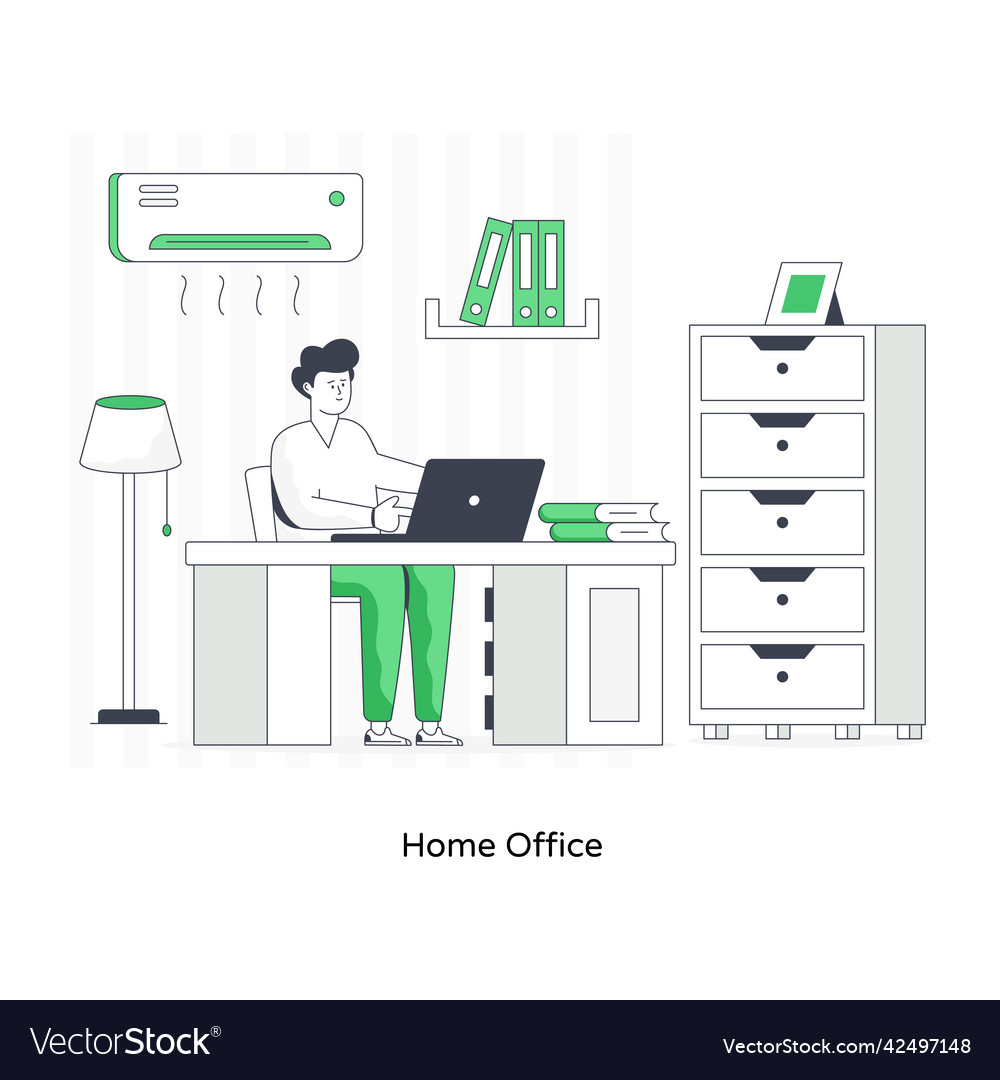 Home office Royalty Free Vector Image - VectorStock
