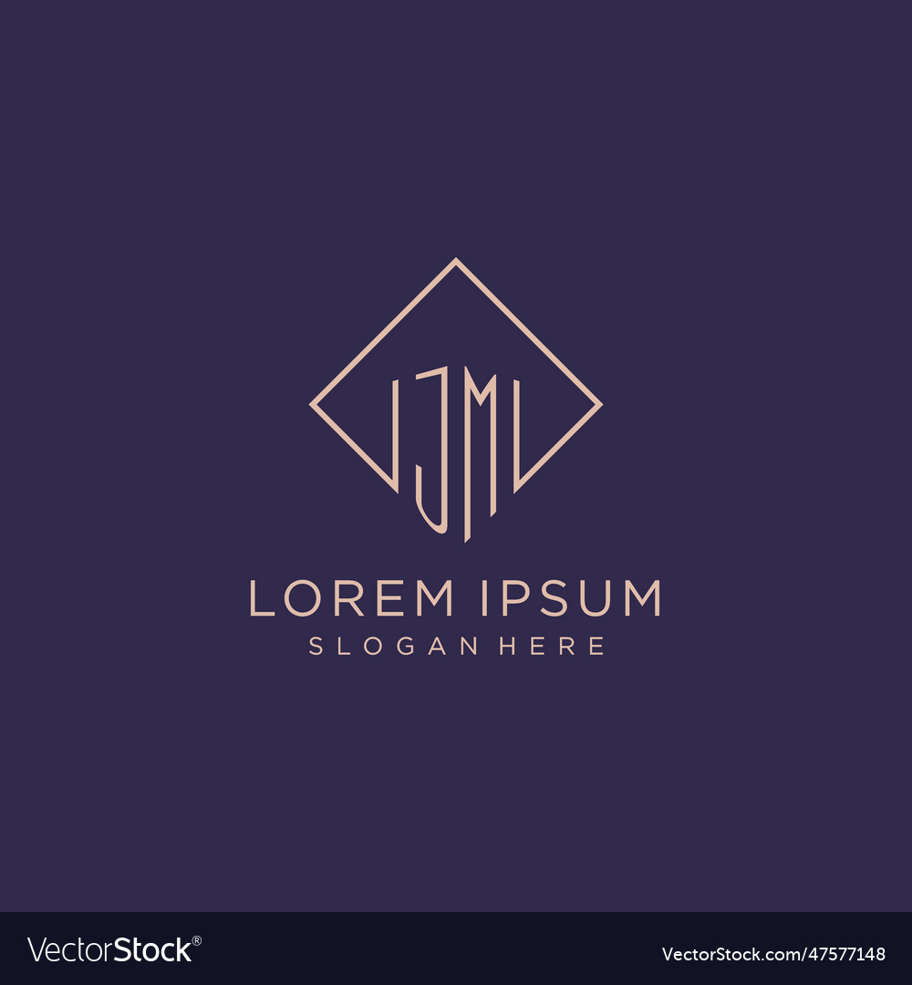 Initials jm logo monogram with rectangle style Vector Image