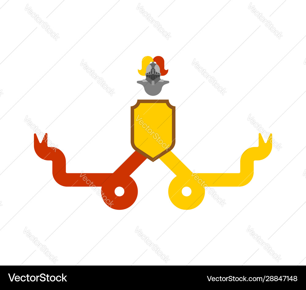 Knight helmet heraldic shield template heraldry Vector Image