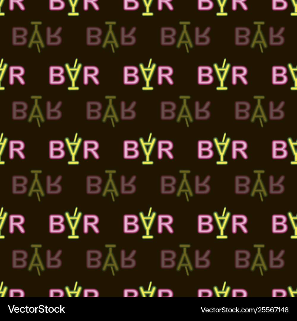 Neon bright glowing flashing text bar on black Vector Image