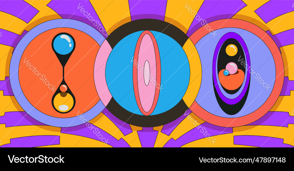 Psychedelic retro art inspirational retro poster Vector Image