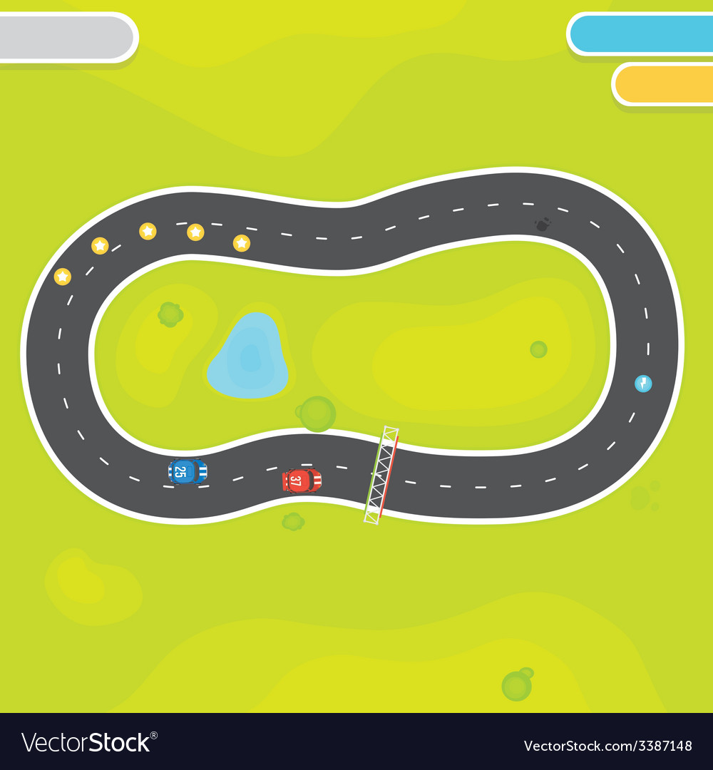 Racing game asset objects Royalty Free Vector Image