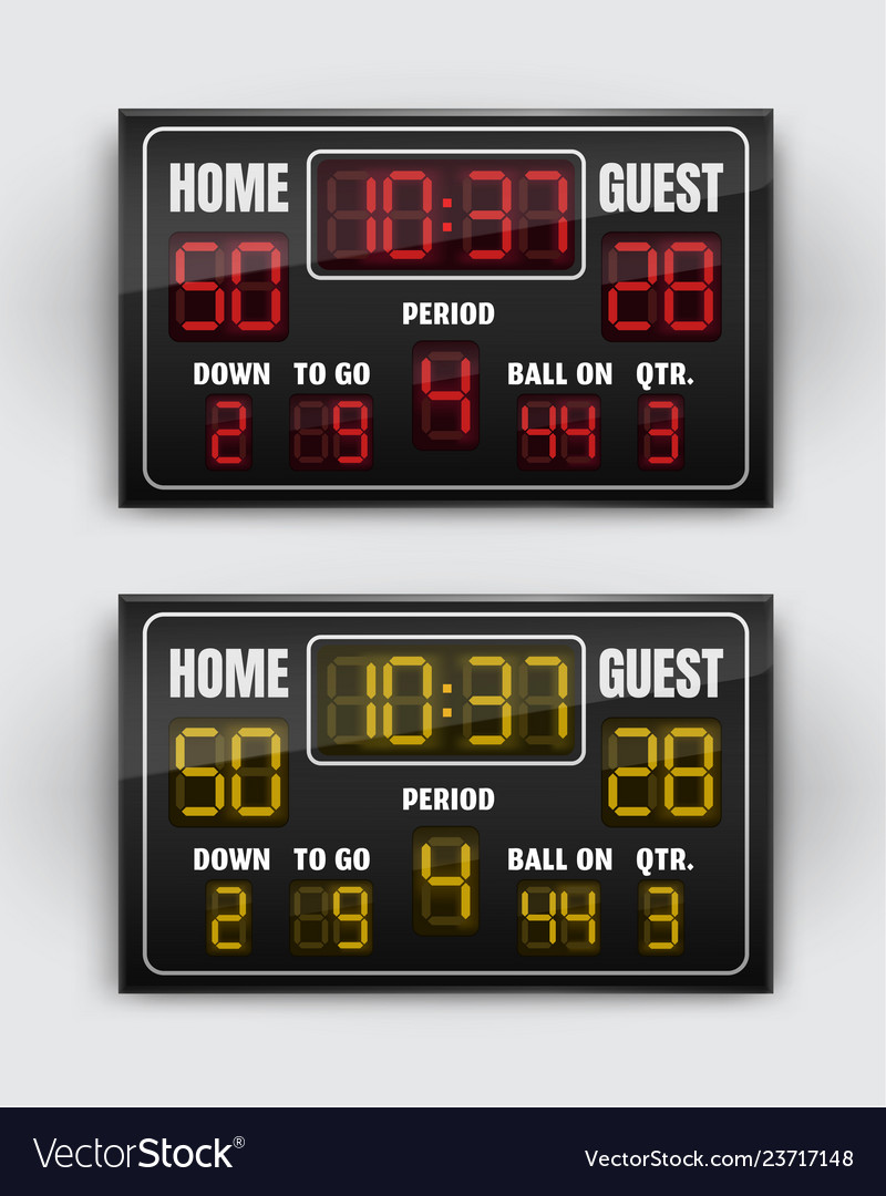 Sport scoreboard Royalty Free Vector Image - VectorStock